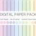Pastel Digital Paper, Multi-colored, College Ruled, Lined Paper ...