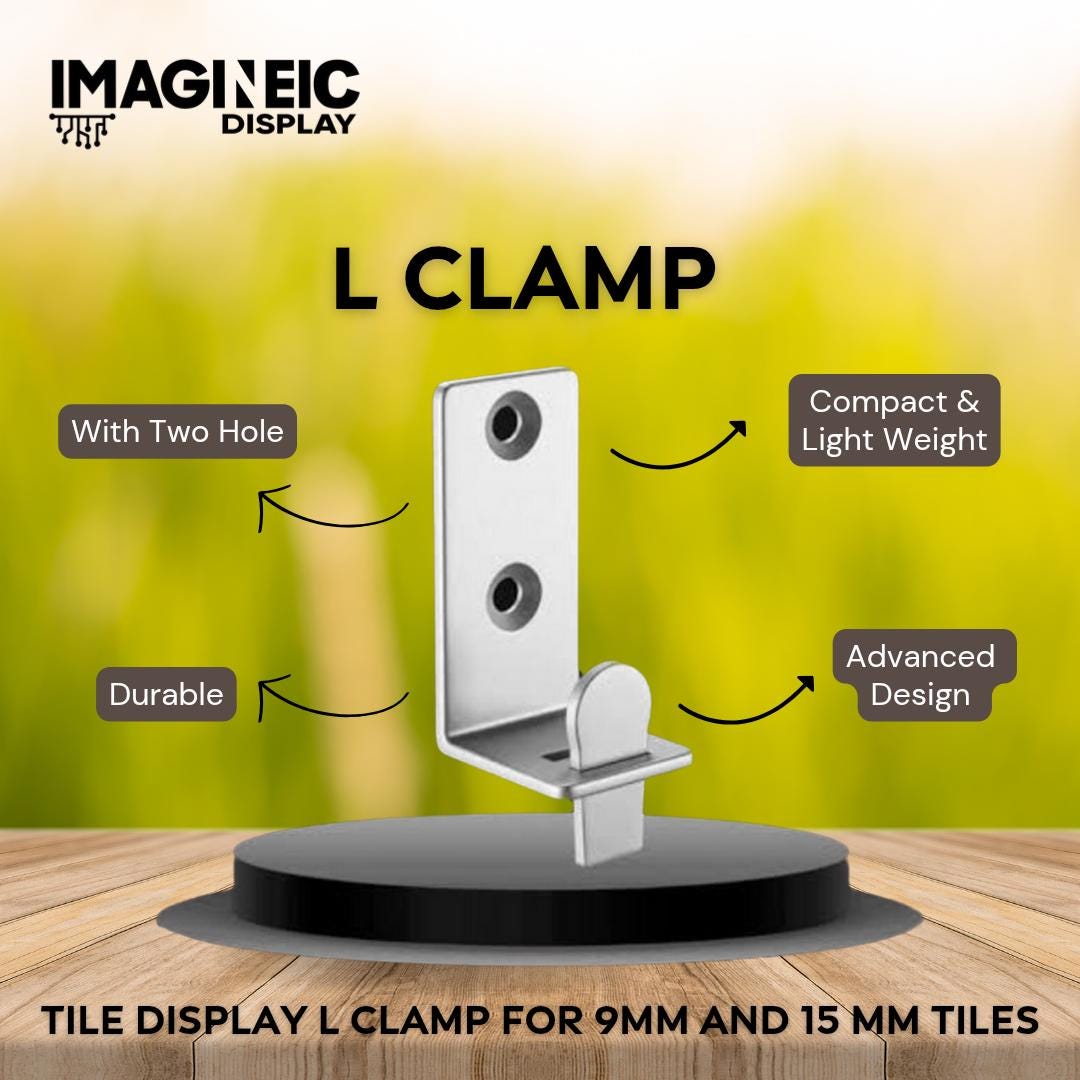 Tile Display L Clamp for 9mm and 15mm Tiles | Compact, Durable & Easy ...
