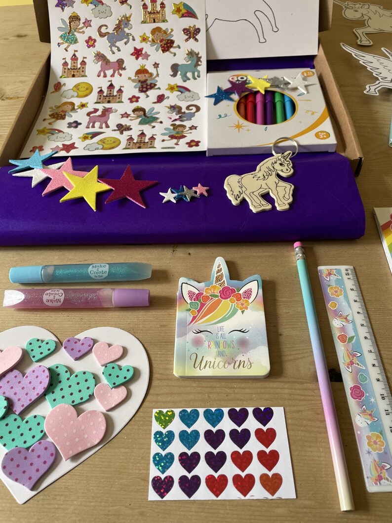 Unicorn Activity and Stationery Set, Busy Box for Girls, Letterbox Gift ...