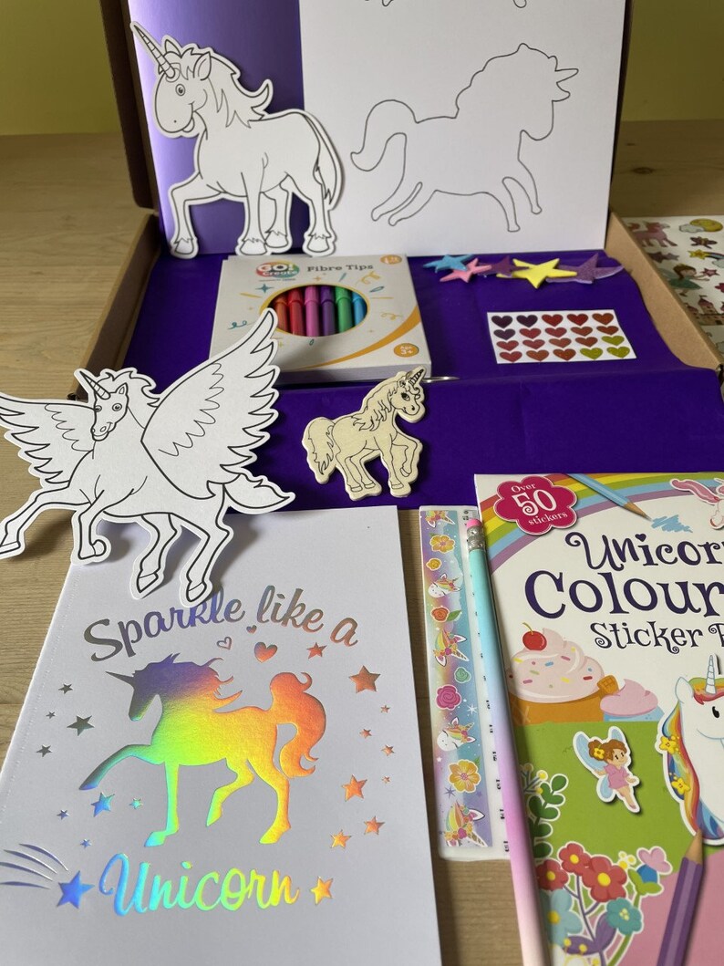 Unicorn Activity and Stationery Set Busy Box for Girls - Etsy UK