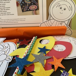 Space Collage and Craft Kit for 4 5 6 7 Year Olds, Stickers and ...