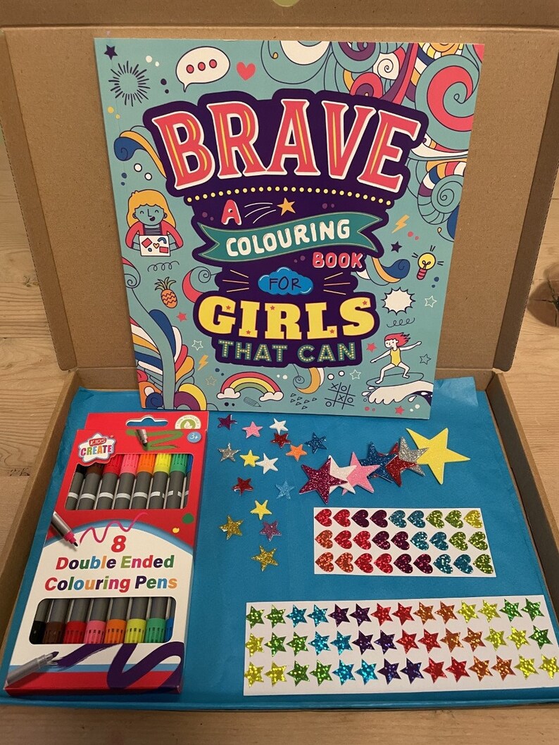 Girls Mindful Colouring Set, Brave Girls Colouring Book, Letterbox ...