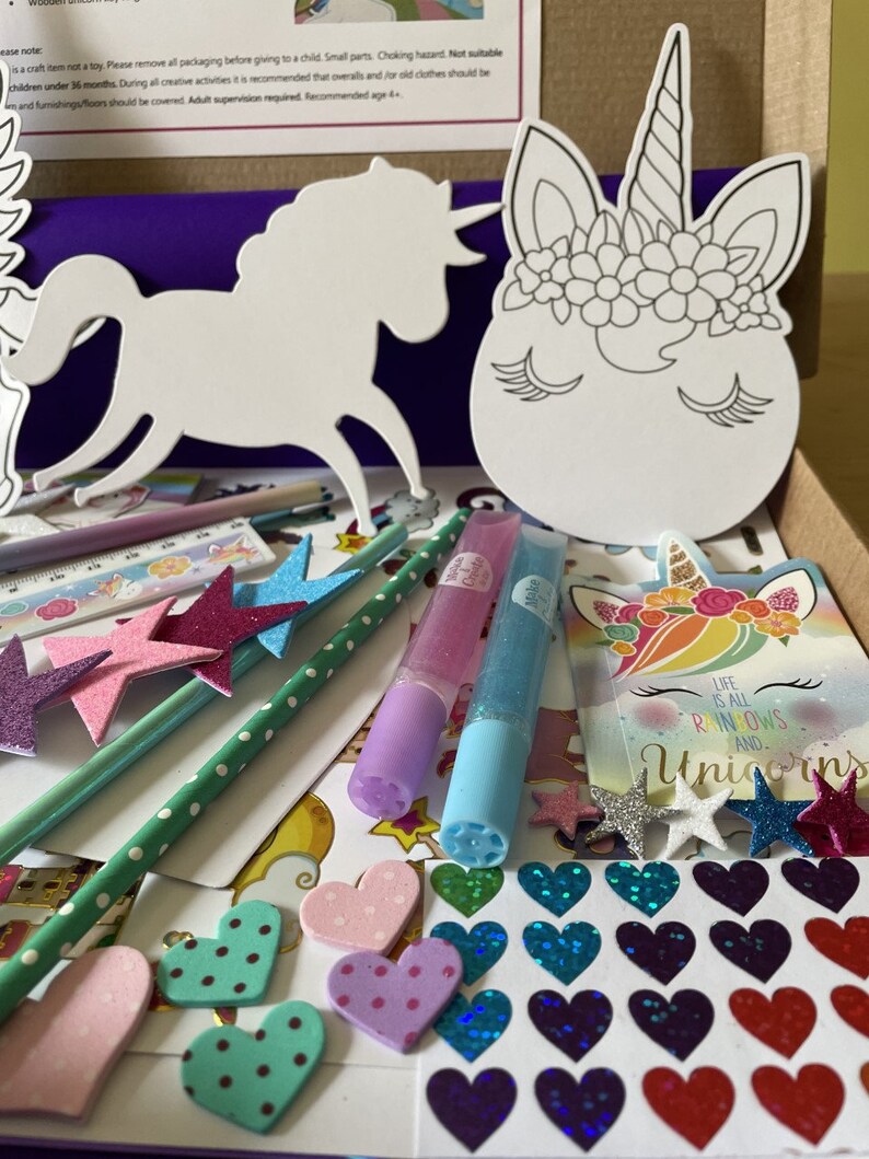Unicorn Activity and Stationery Set, Busy Box for Girls, Letterbox Gift ...