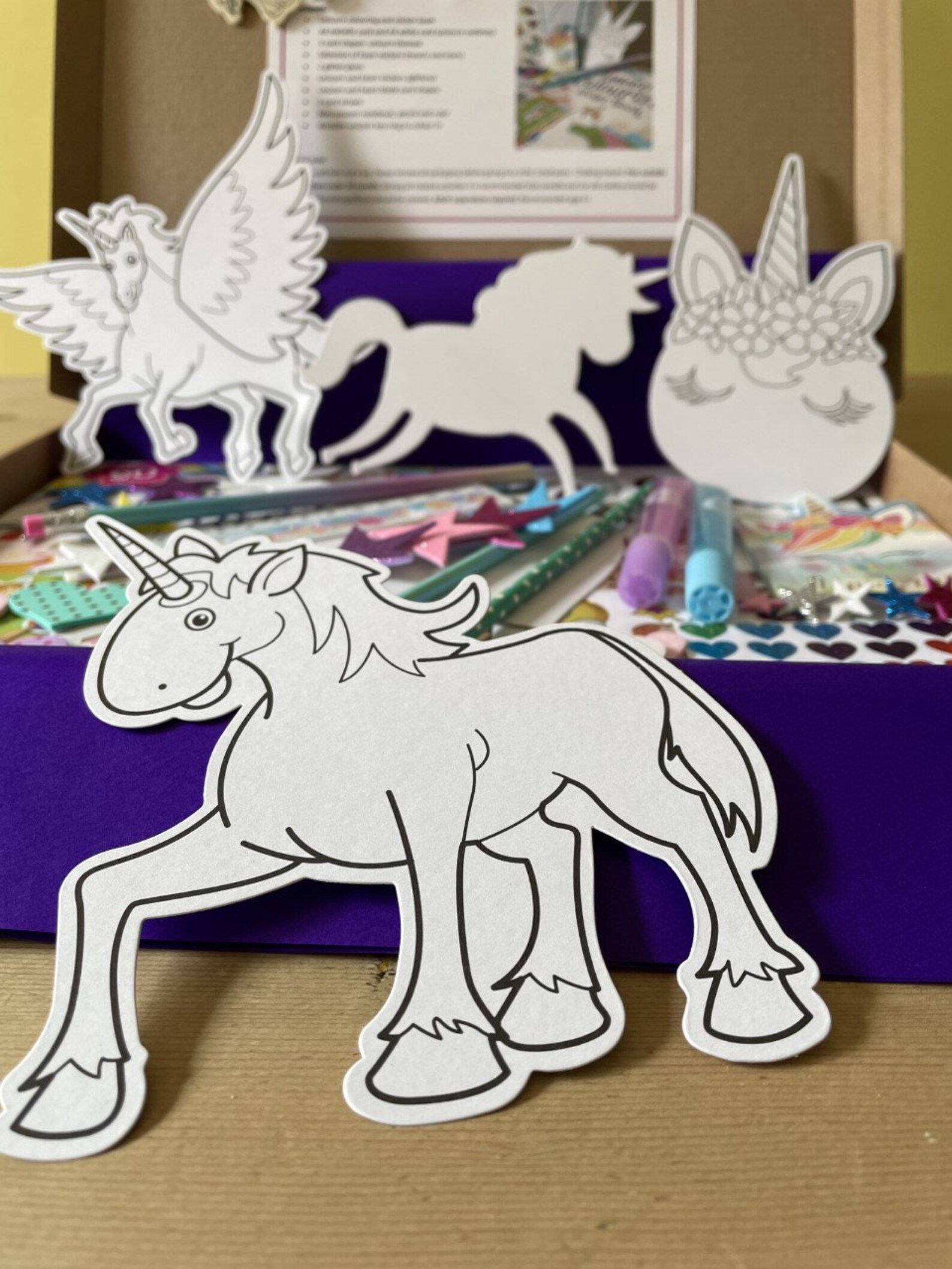 Unicorn Activity and Stationery Set, Busy Box for Girls, Letterbox Gift ...