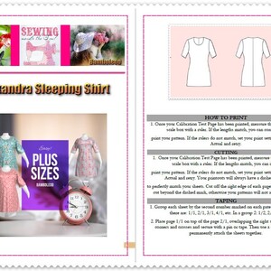 Alexandra Sleeping Shirt Sewing Pattern US Sizes From 2 to 30 PLUS ...