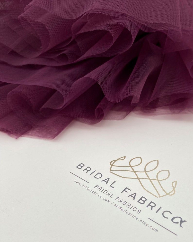 Mulberry Soft Tulle Fabric, 118” Wide Bridal Illusion Mesh Material ...