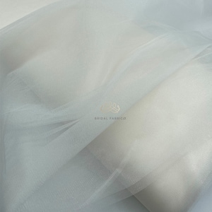 Cream Crystal Tulle Fabric, 118” Wide Shiny Stiff Mesh Material ...