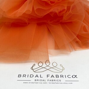 St30-orange Soft Tulle Fabric by the Yard, Extra Wide Stretch Illusion ...