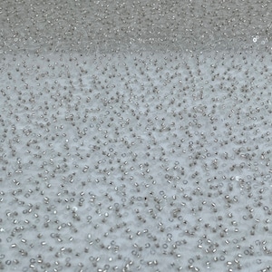 Silver Bead Fabric for Wedding Dress, Silver Embellish Fabric for ...