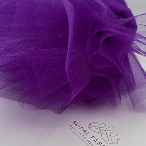 Purple Stiff Tulle Fabric for Wedding Decoration, Crystal Tulle Fabric ...
