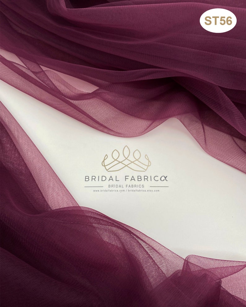 Mulberry Soft Tulle Fabric, 118” Wide Bridal Illusion Mesh Material ...