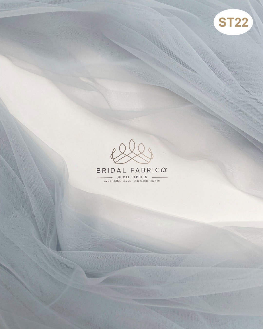 St22-misty Blue Stretch Tulle Fabric, Light Blue Illusion Mesh by the ...