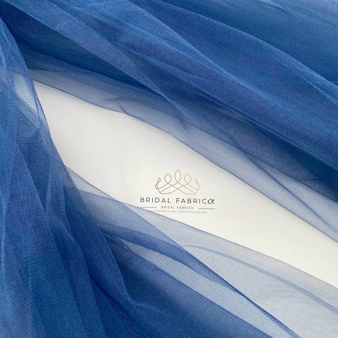 CT55-300 Cm Width Blue Crystal Tulle Fabric, Dark Blue Stiff Tulle for ...