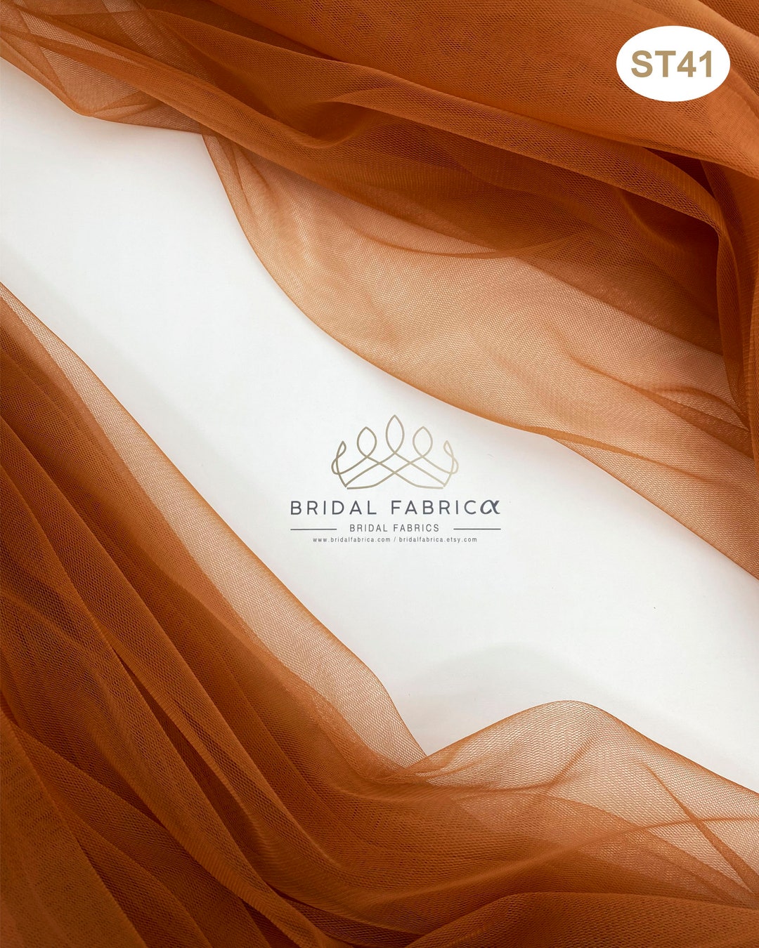 St41-burnt Orange Soft Tulle Fabric by the Yard, Burnt Sienna Bridal ...