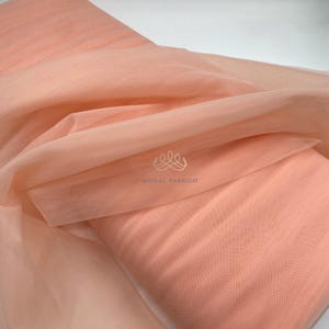 Bt41-blush Peach Bridal Tulle Fabric, Sheer Wedding Veil Tulle, Peach ...