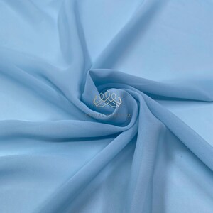 Baby Blue Multi Chiffon Fabric by the Yard, 60" Width Sheer Chiffon for ...