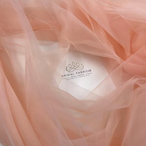 Bt41-blush Peach Bridal Tulle Fabric, Sheer Wedding Veil Tulle, Peach ...