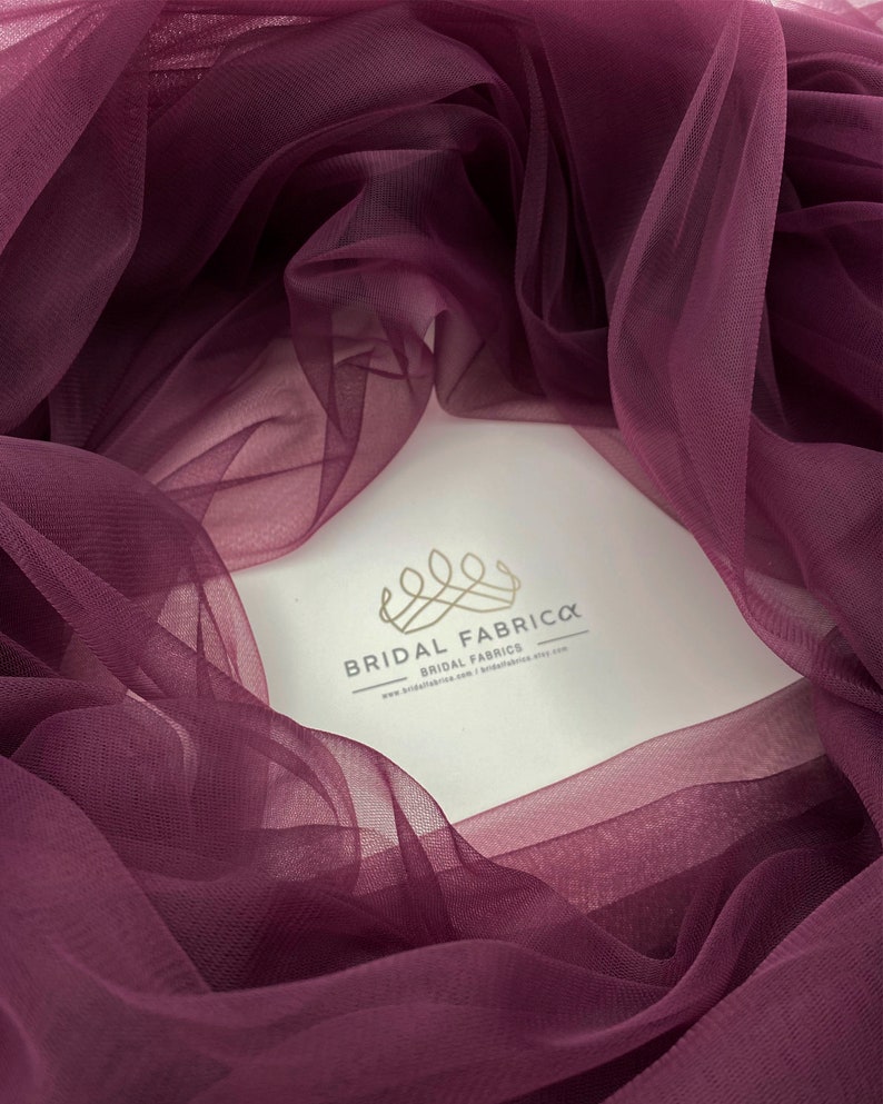 Mulberry Soft Tulle Fabric, 118” Wide Bridal Illusion Mesh Material ...