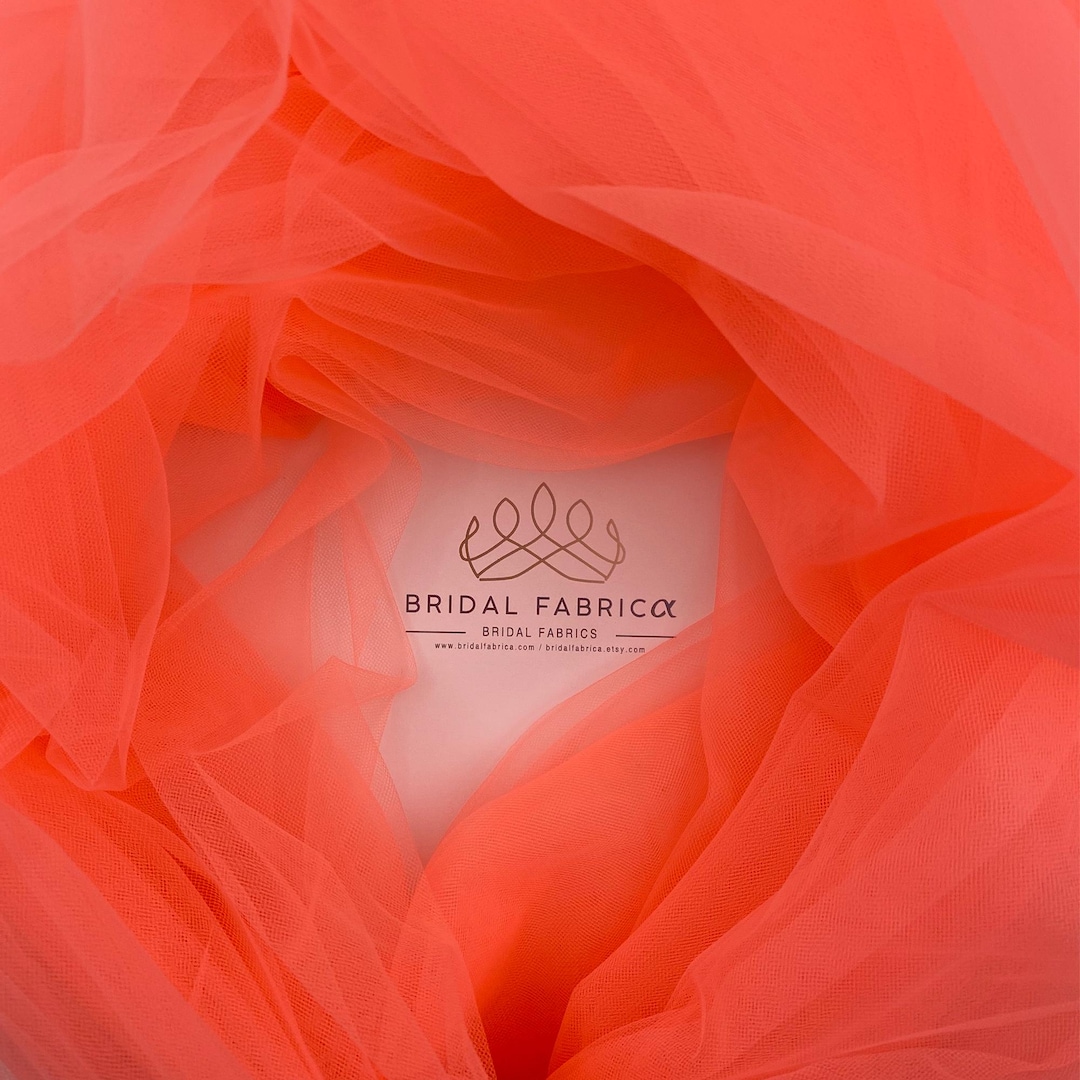 Bt46-neon Salmon Italian Tulle Fabric for Costume and Party Decoration ...