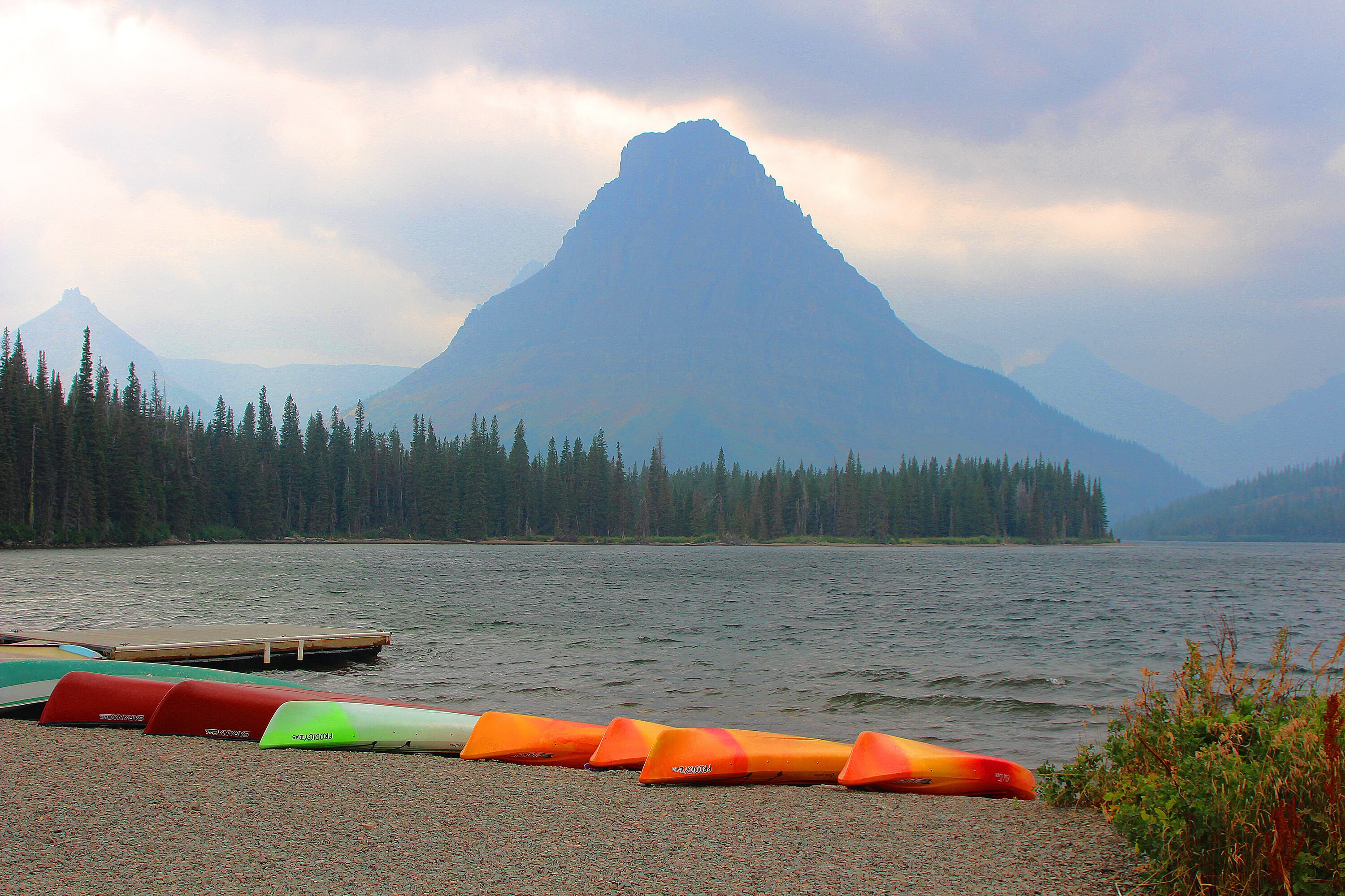 Pyramid of the Lake - Glacier National Park Lower Two Medicine Lake ...