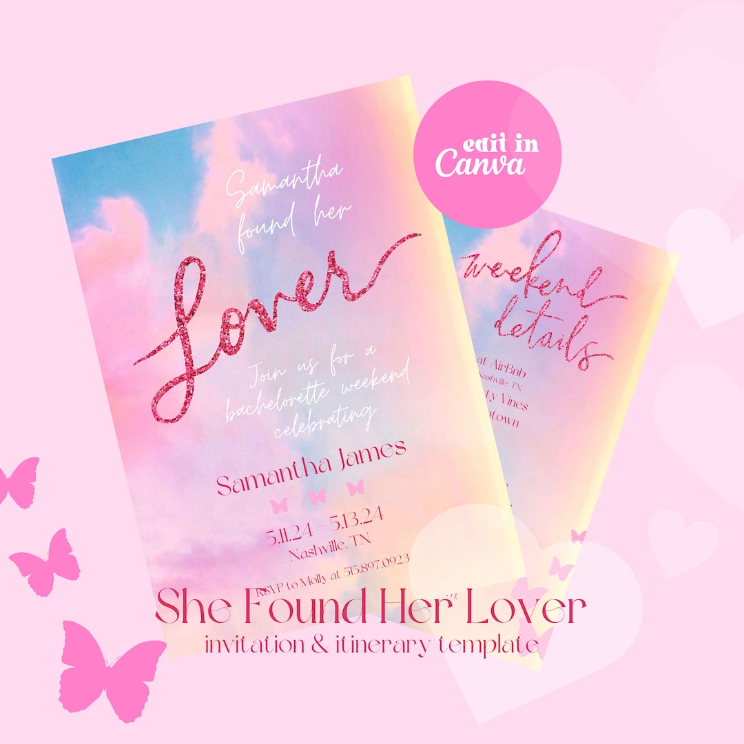 Lover Bachelorette Party Invitation, Taylor Swift Theme Bachelorette ...