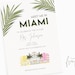 Miami Bachelorette Invitation, Custom Miami Bach Weekend Invite, Miami ...