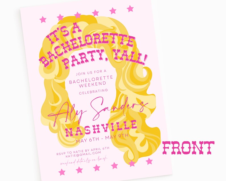 Dolly Parton Invitation Nashville Bachelorette Invitation - Etsy