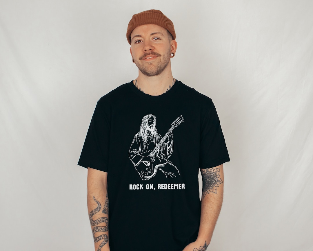 Rockstar Jesus T-shirt: Electric Guitar Christian Art - Etsy