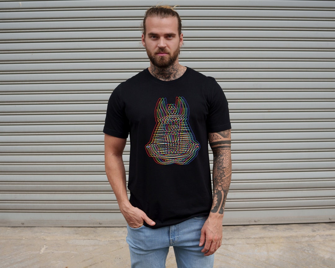 Trippy Anubis T-shirt: Egyptian God Rave Outfit - Etsy