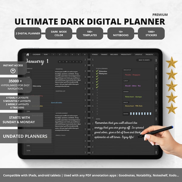 Undated Digital Planner - Etsy