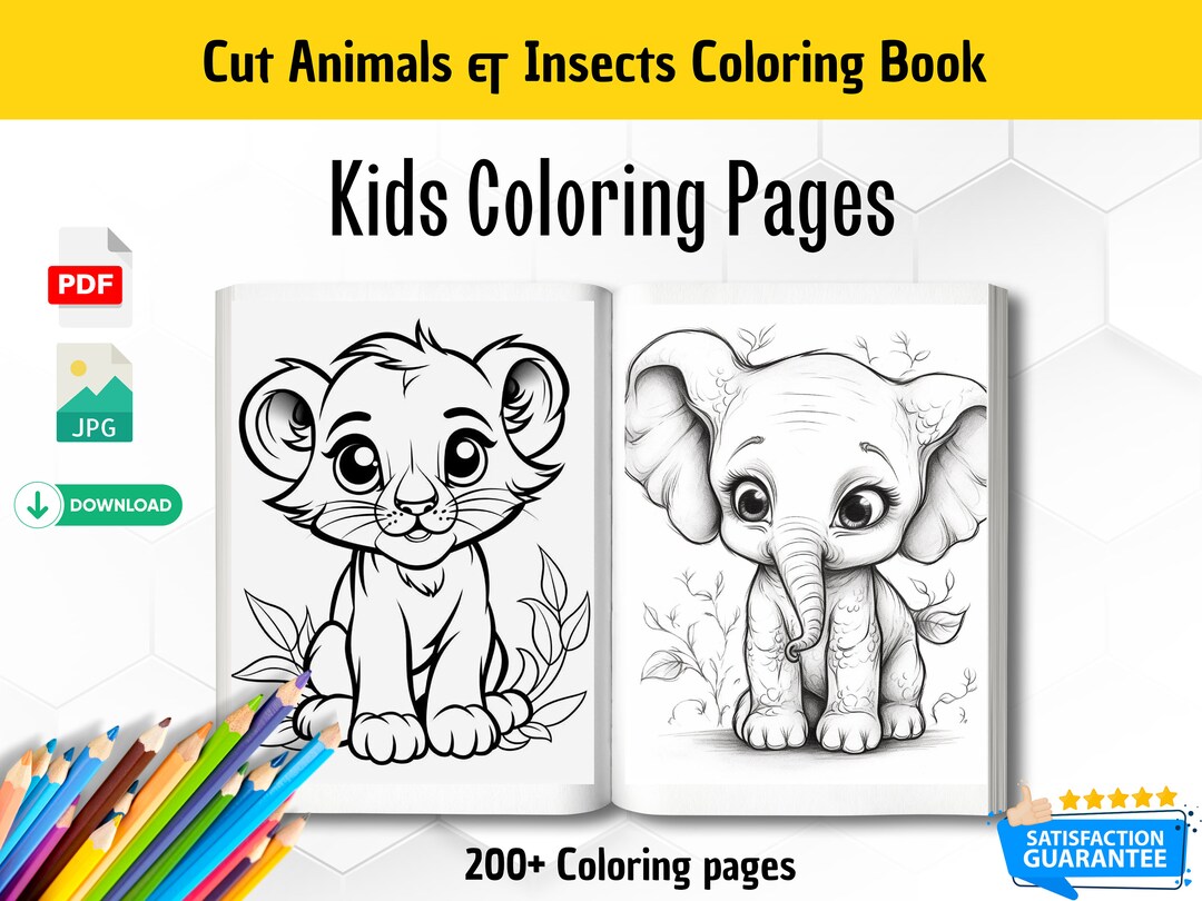 Fun & Creative Kids Coloring Book – 200+ Pages of Animals, Unicorns ...