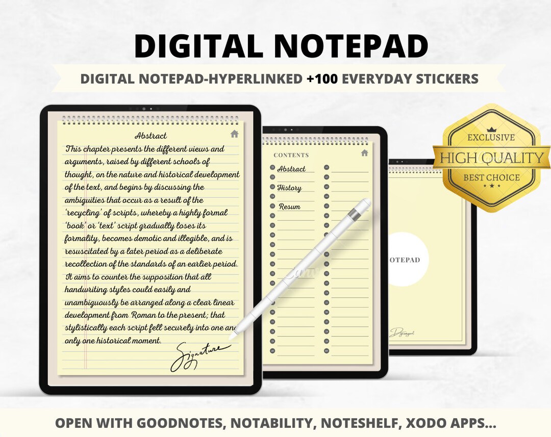 Digital Notepad Note-taking App Companion iPad Android - Etsy