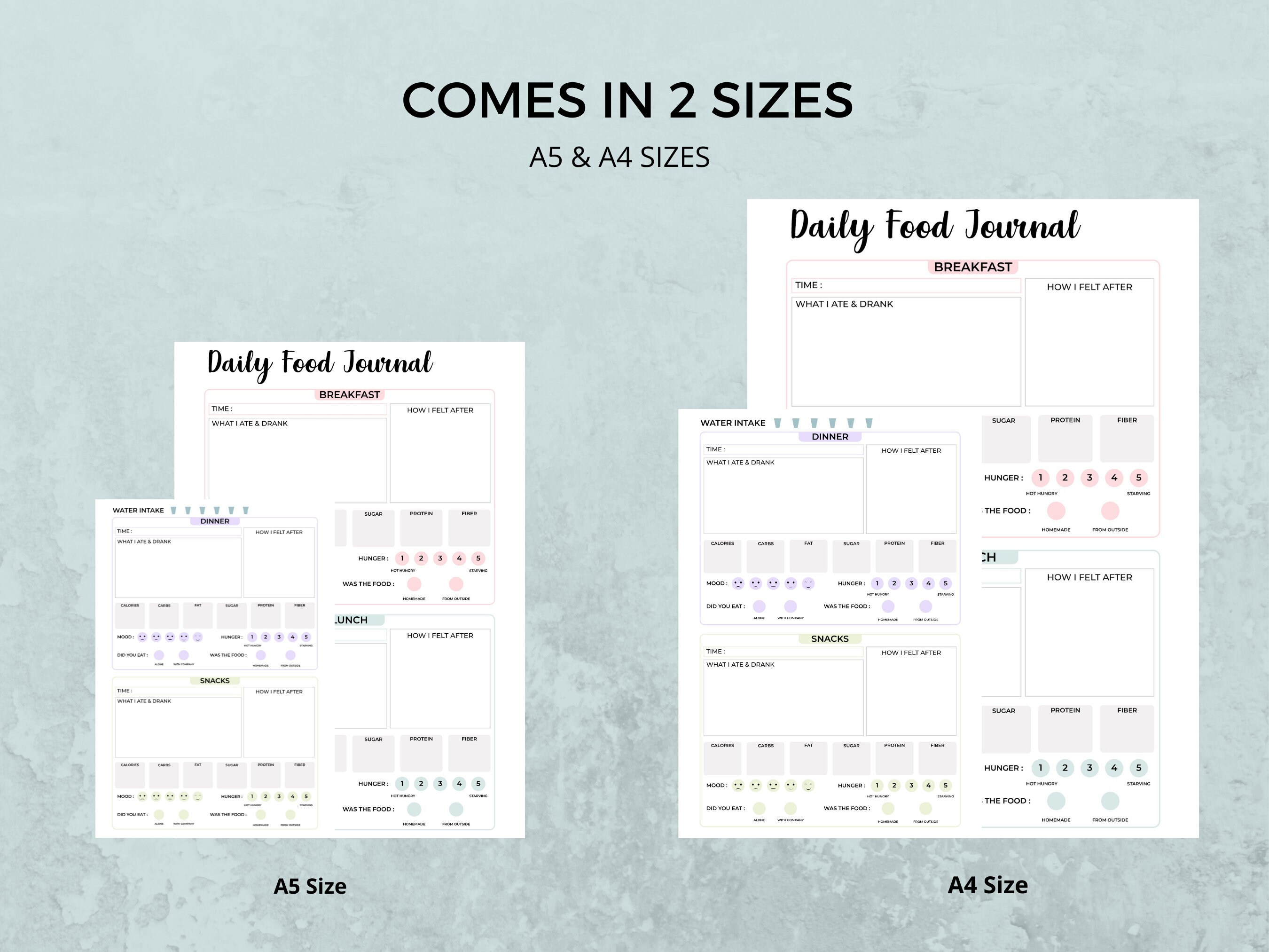 Healthy Life Bundle PRINTABLE DIGITAL Food Journal Fitness Plan ...