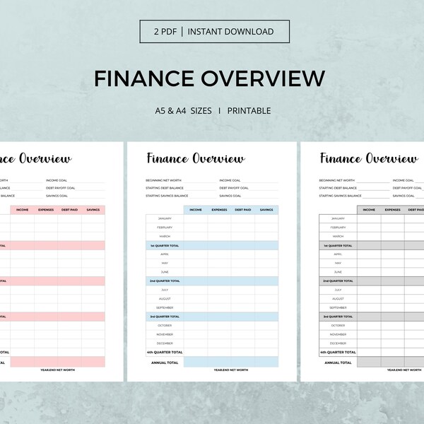 Monthly Debt Overview Template - Etsy