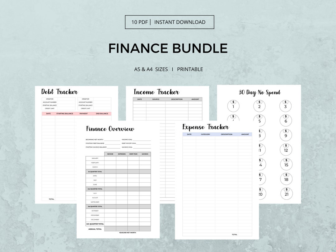 Master Money Printable Finance Planner for Budgeting, Expense Tracking ...