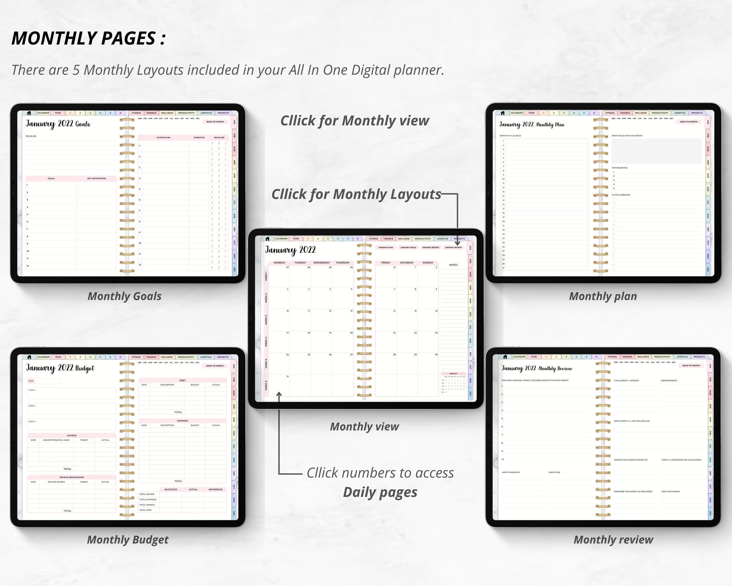 All in One Planner DIGITAL Goodnotes Notability Ipad - Etsy