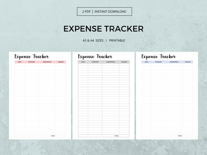 Printable Expense Tracker - Budget Planner & Finance Organizer - Manage ...