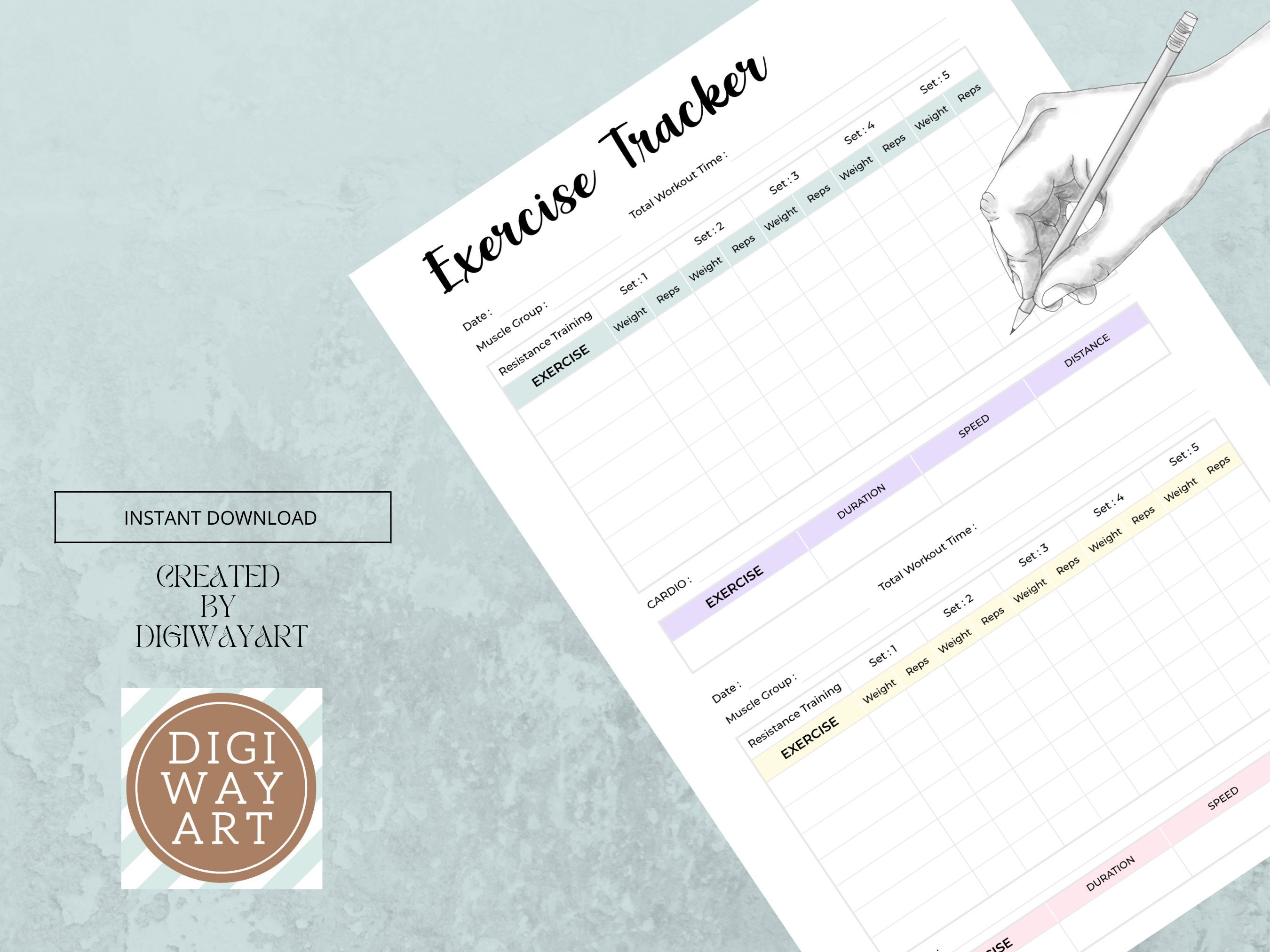 Healthy Life Bundle PRINTABLE DIGITAL Food Journal Fitness Plan ...