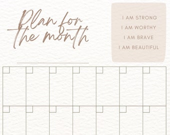 Monthly Planner Printable instant Download, Organise, Vertical ...