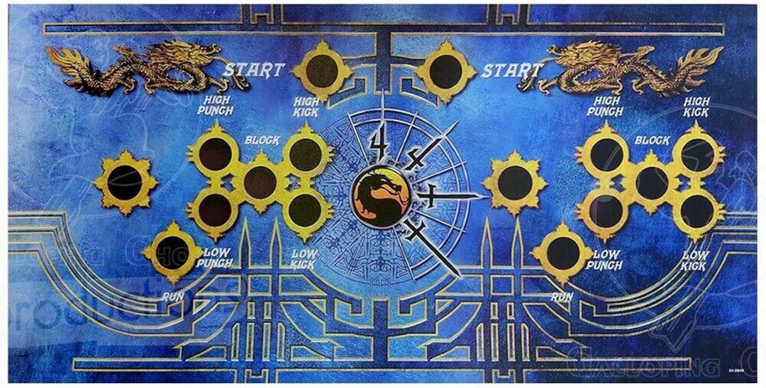 Mortal Kombat 4 CPO Arcade MK4 Control Panel Overlay Textured Laminate ...