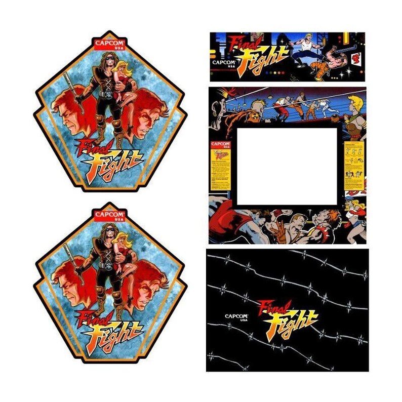 Final Fight Arcade Side Art Full Set 5pc Artwork Textured CPO Complete ...