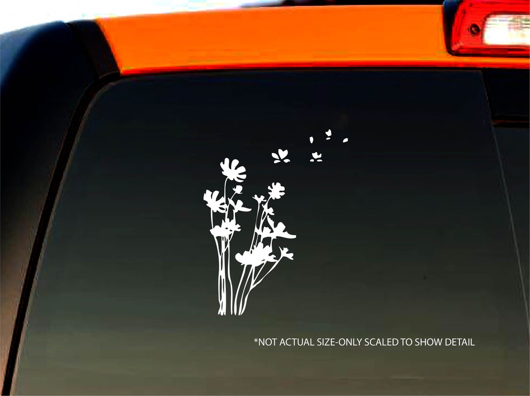 Flower in the Wind Sticker Decal Window Truck Car Vinyl Decal | White ...