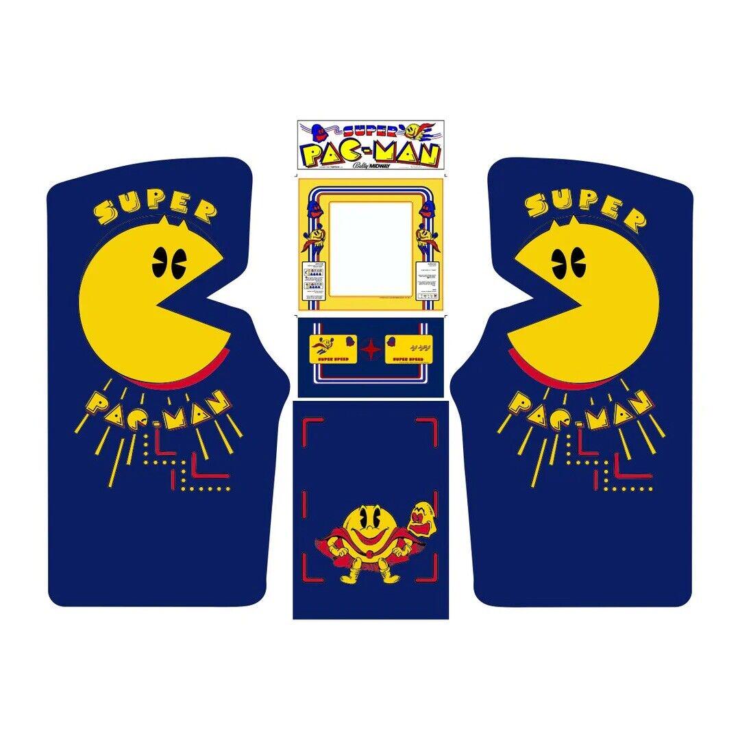 Super Pac-man Arcade Side Art Full Set 6pc Artwork Textured CPO ...