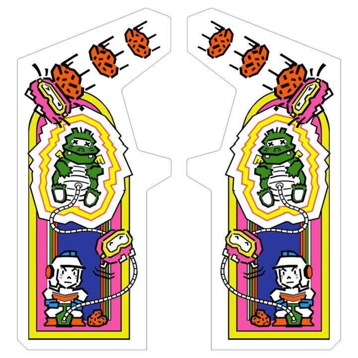 Dig Dug Arcade Side Art 2pc Set High Quality Laminated Full Side ...