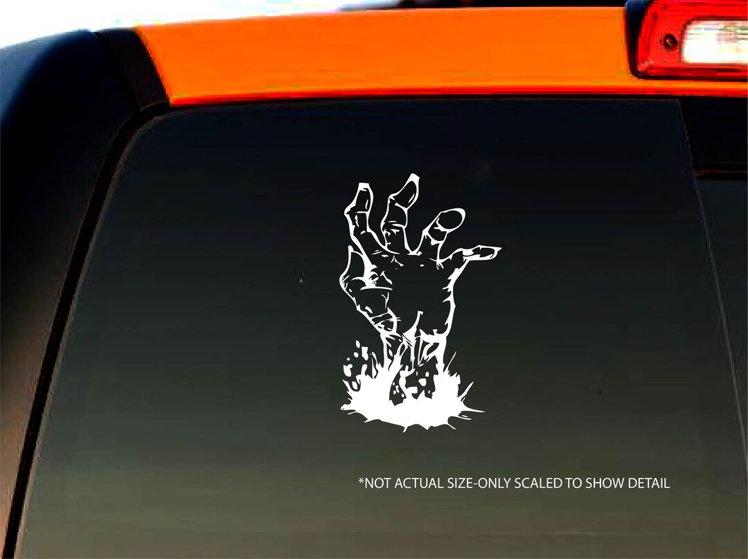 Zombie Hand Decal Bumper Sticker Window Decal - Halloween - Walking ...