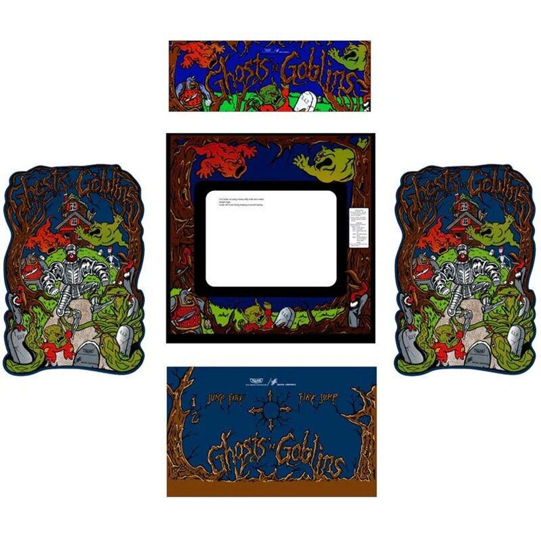 Ghosts N’ Goblins Arcade Side Art Full Set 5pc Artwork Textured CPO ...
