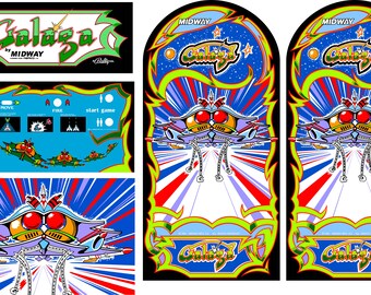 Galaga 6pc Arcade Cabinet Graphics Arcade Side Art Restoration Art - Etsy