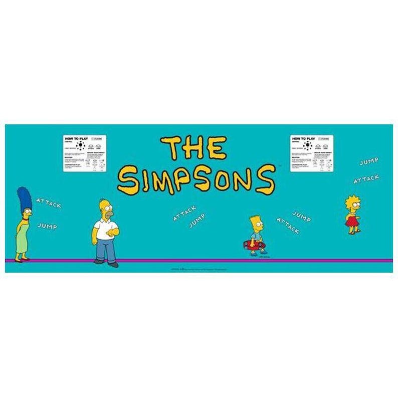 Simpsons Arcade Control Panel Overlay CPO Textured Polycarbonate ...