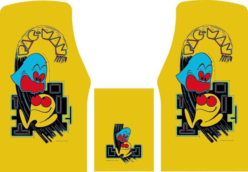Pac-man Arcade Side Art Kickplate Decal Set 3 Piece Satin Laminated ...
