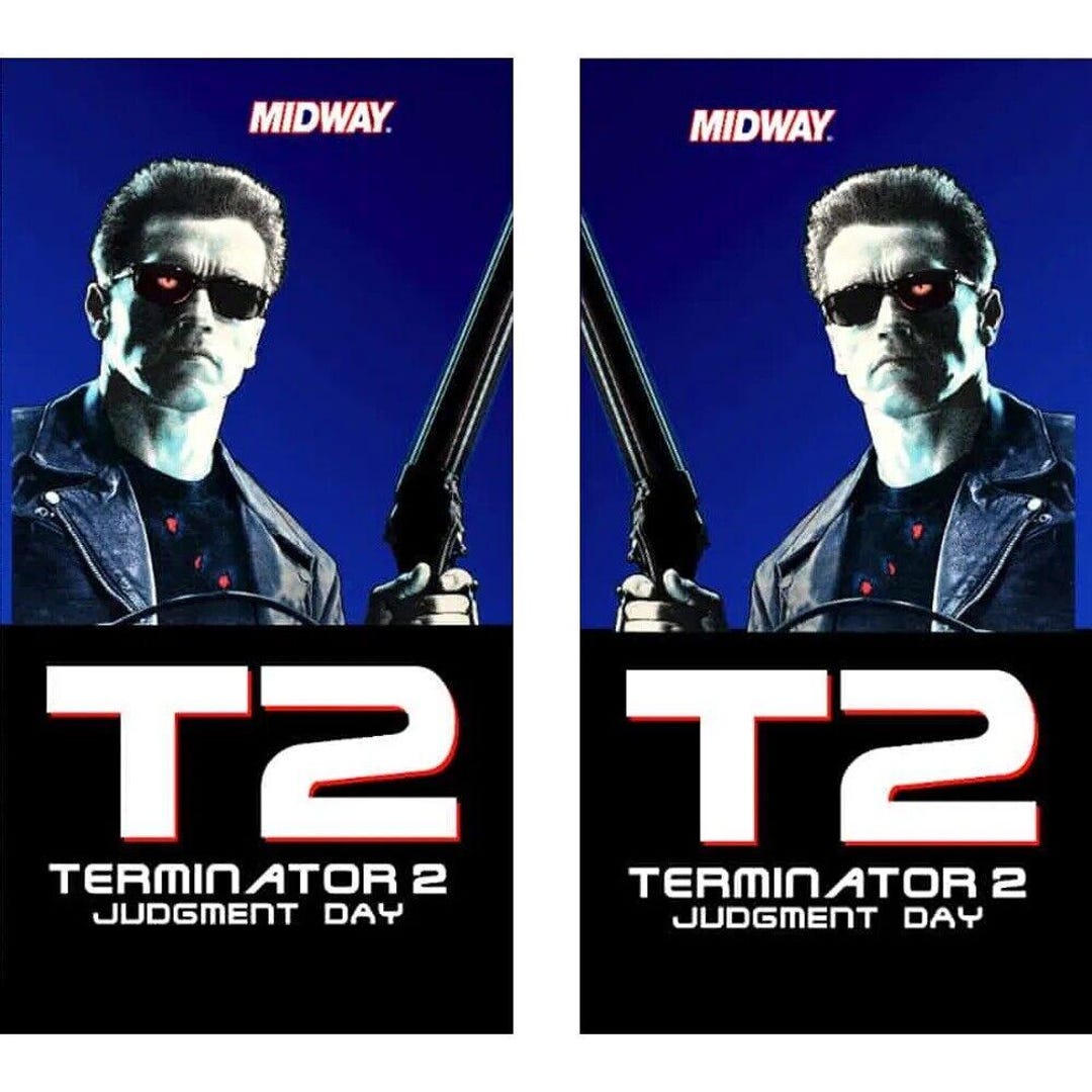 T2 Terminator 2 Arcade Side Art 2 Piece Set Laminated High Quality - Etsy